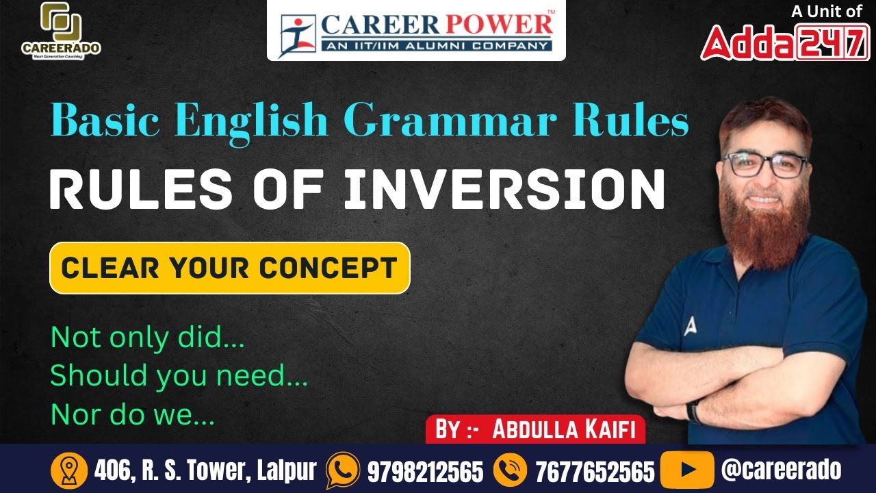 INVERSION - Basic English Grammar I Rules of Inversion I useful for All ...