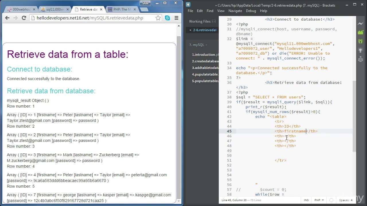 12 Activity Populate an HTML table using Database Data 2 - YouTube