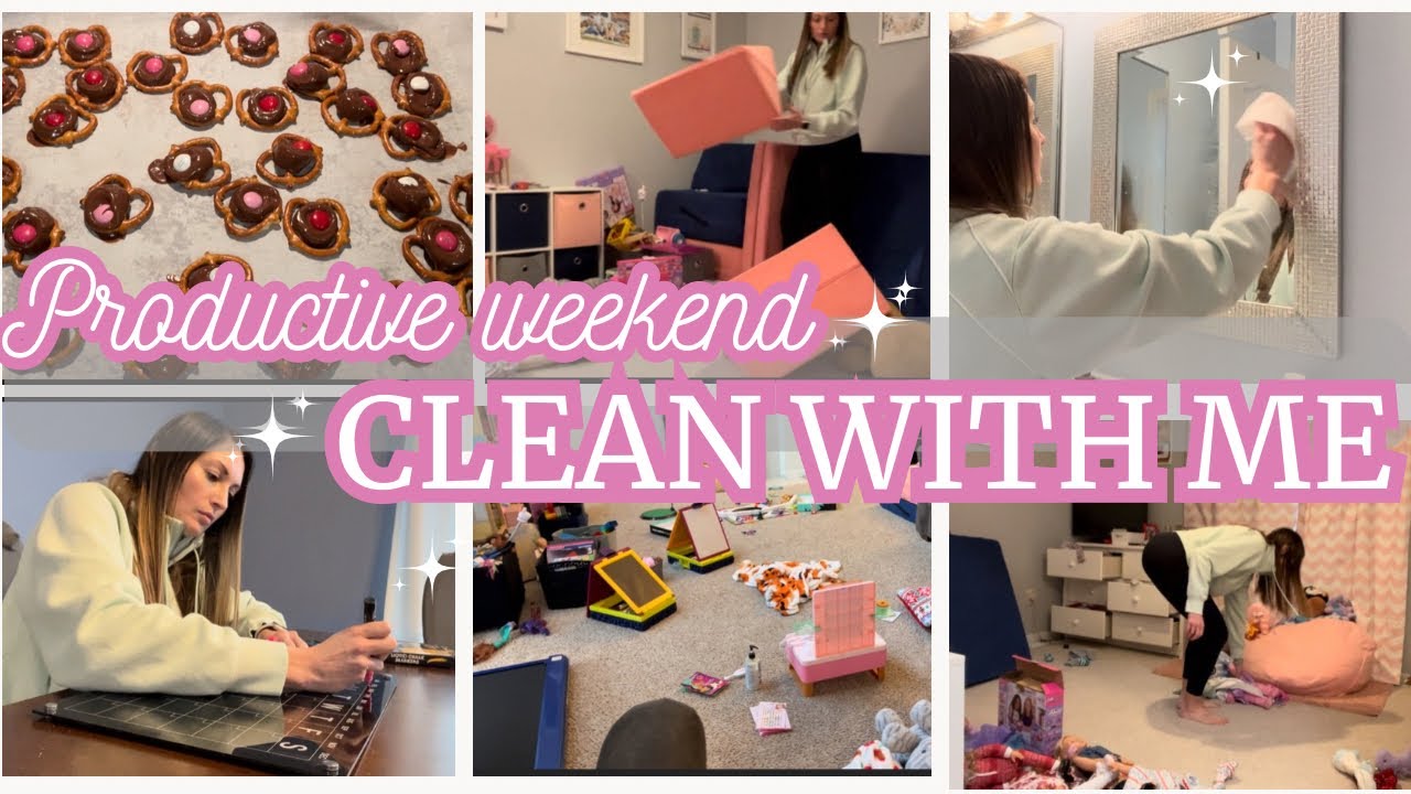 PRODUCTIVE WEEKEND CLEAN WITH ME| WORKING MOM WEEKEND CLEANING - YouTube