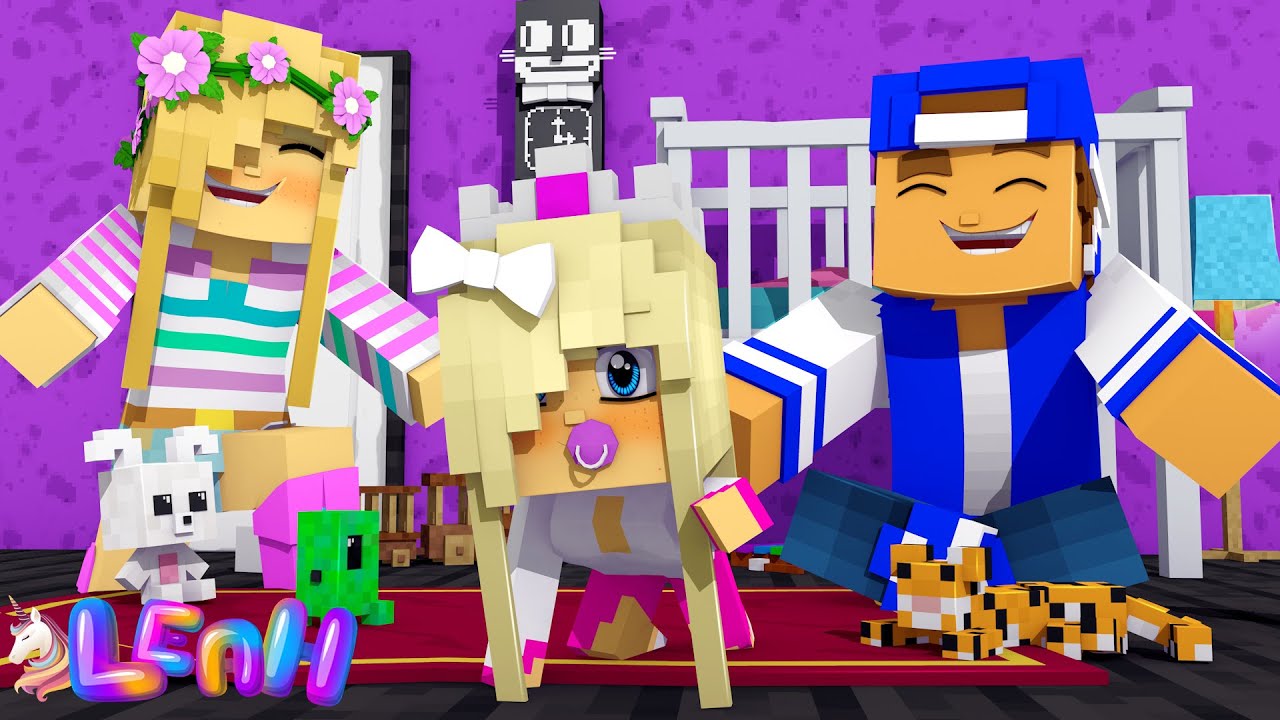 Little Leah's Baby Daughter Learns to Crawl... Minecraft - YouTube