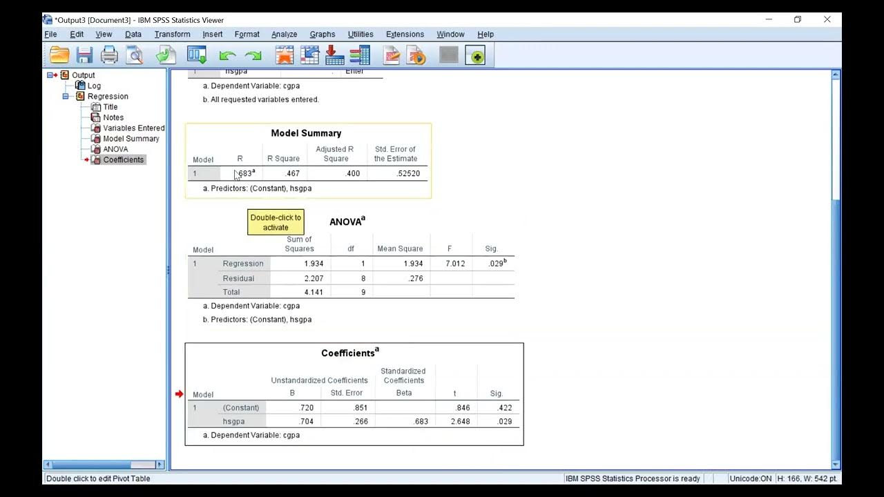 Regression Using SPSS - YouTube