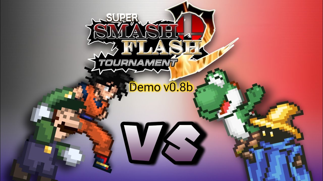 Super Smash Flash 2 Demo v0.8b - Luigi (Mario Mod) vs Yoshi vs Black ...