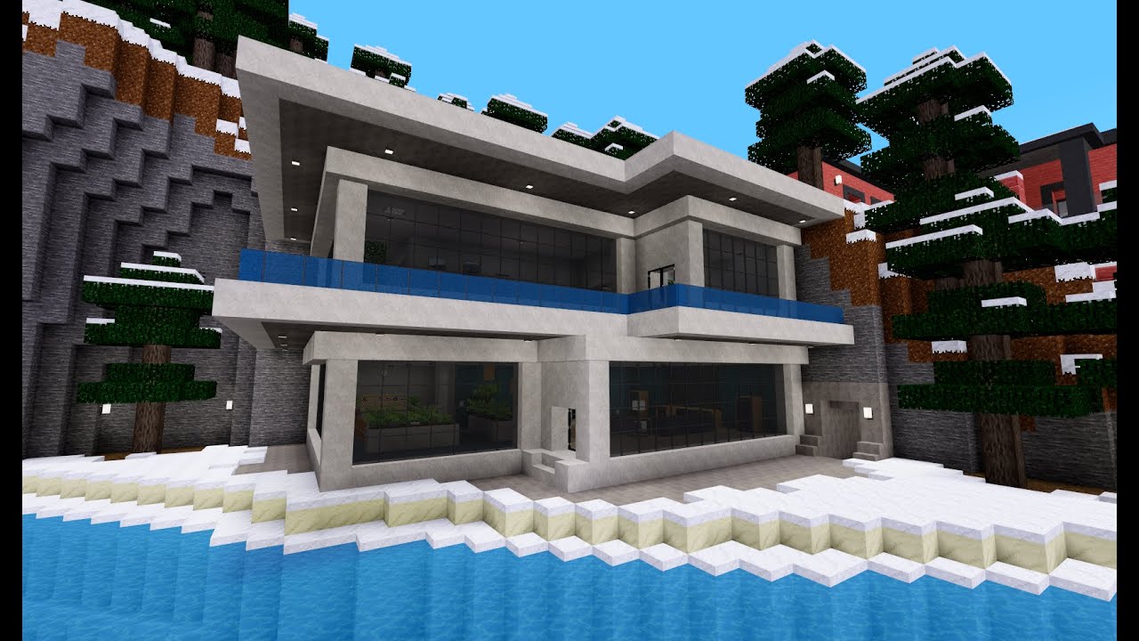 Minetest - Concrete Modern House - YouTube