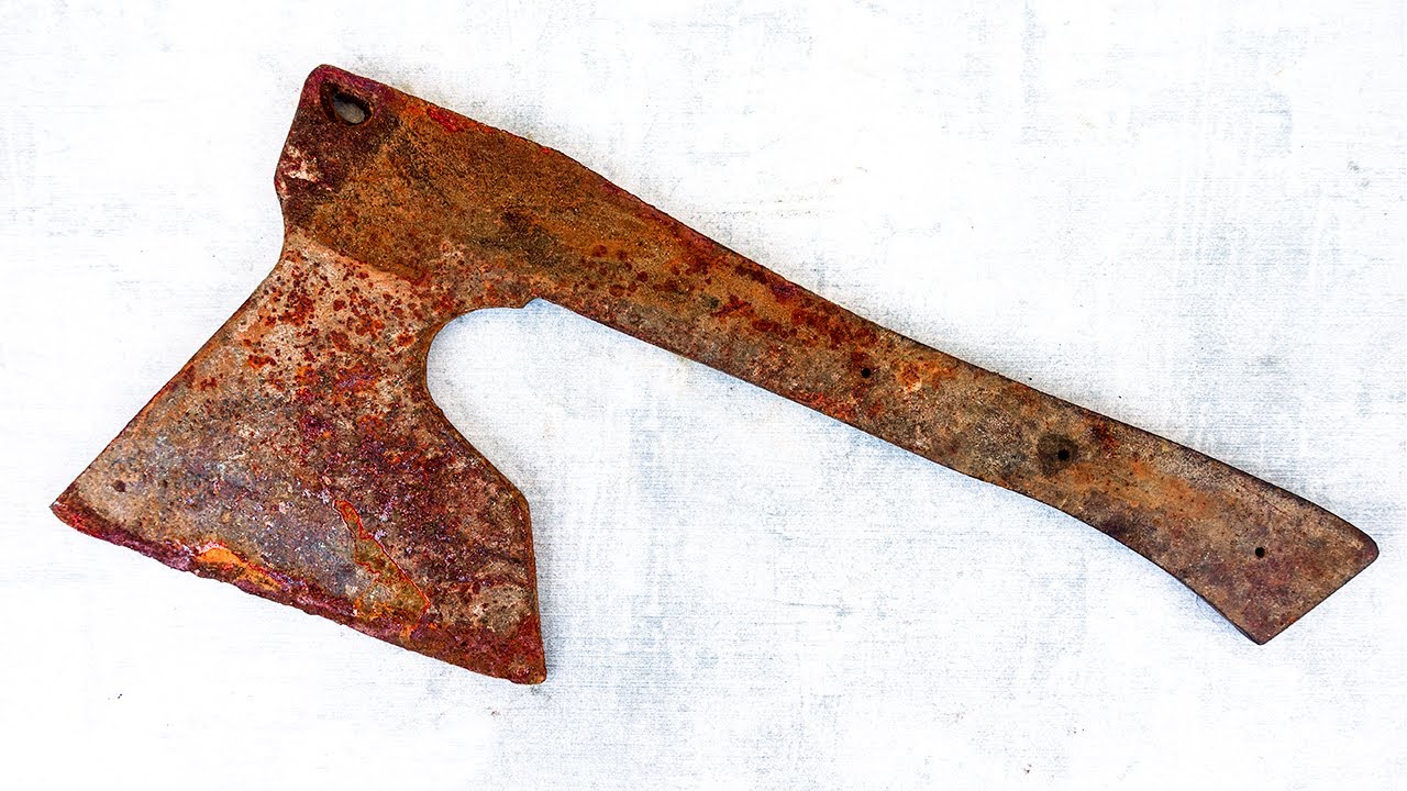 Restoration Old Rusty Butcher Axe - YouTube
