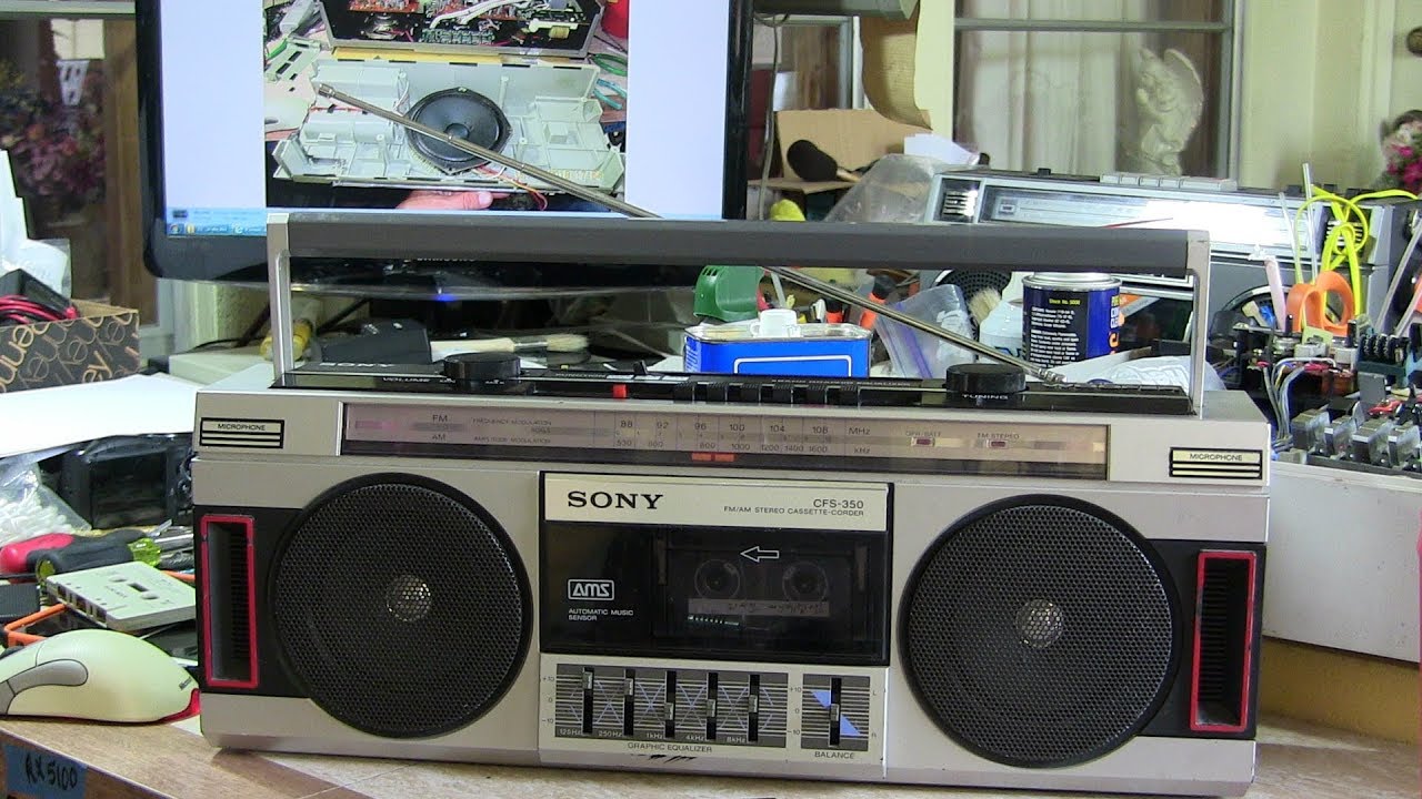 Sony CFS-350 Inside serviced Rec/Play cassette radio Super dual voice ...