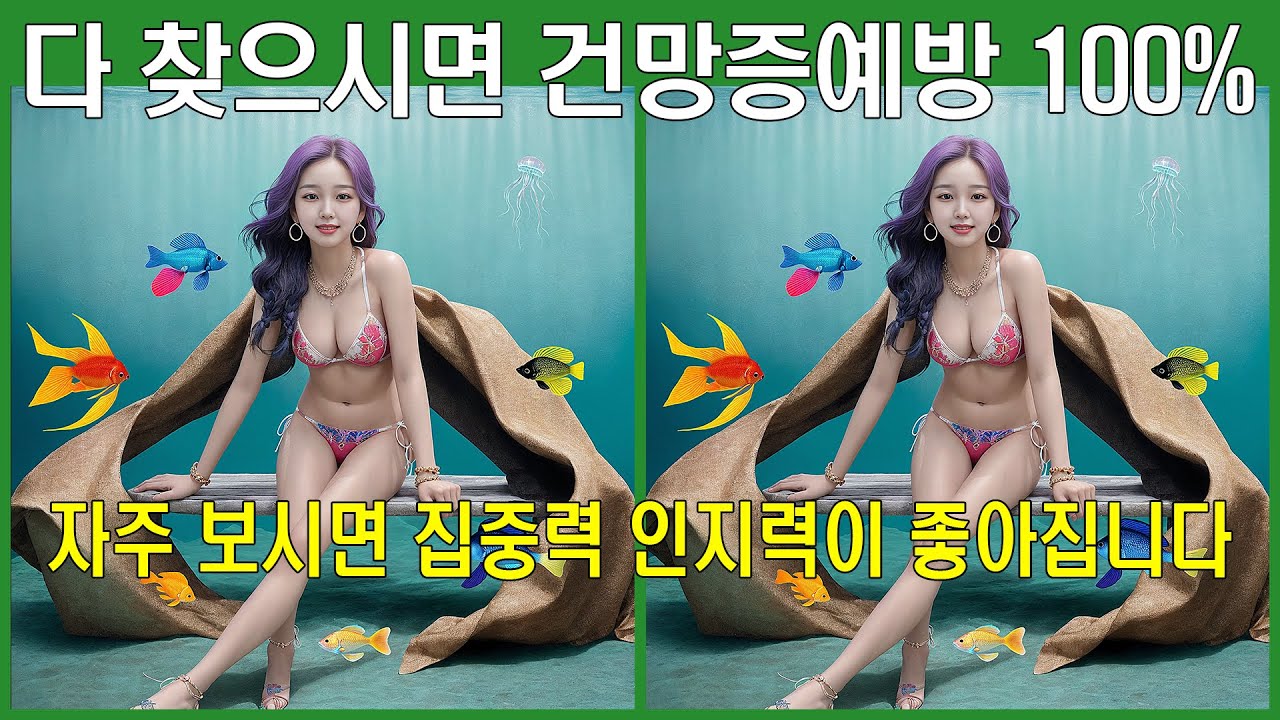 다른 그림 찾기 틀린 그림 찾기 눈썰미가 좋아도 잘 못 찾습니다 집중력을 키우셔야 치매 예방 다 찾으시면 상위 3에 해당 뇌 건강을 위해 매일 즐겁게 집중력을