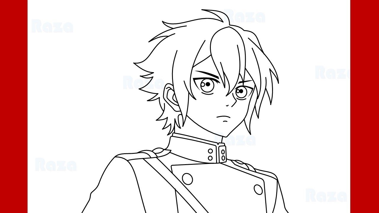 How to Draw Yuichiro Hyakuya from Owari no Seraph Step by Step Drawing ...