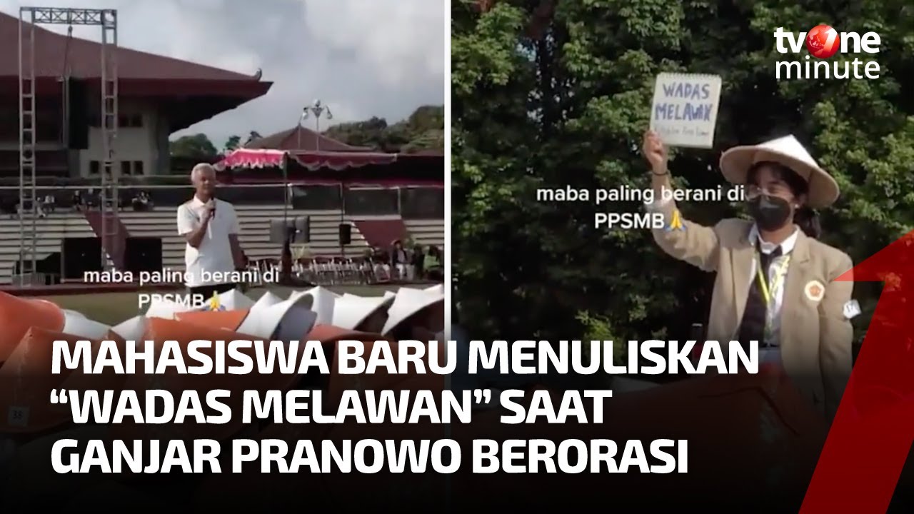 Maba UGM Mengangkat Poster “Wadas Melawan” Pada Ganjar Pranowo | tvOne ...