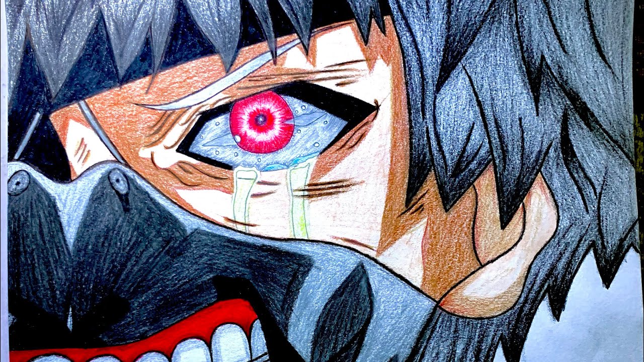 Drawing Anime (Kaneki Ken) Tokyo Ghoul Step By Step Pencil Colours And ...