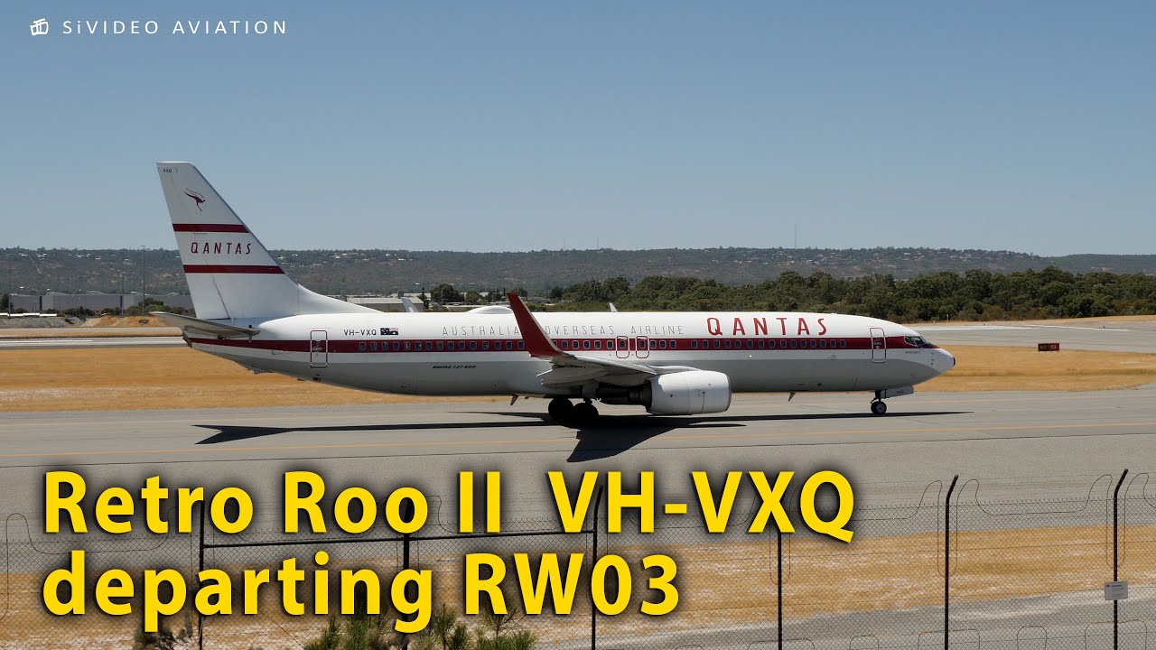 Qantas Airways (VH-VXQ) [Retro Roo II] departing RW03 at Perth Airport ...