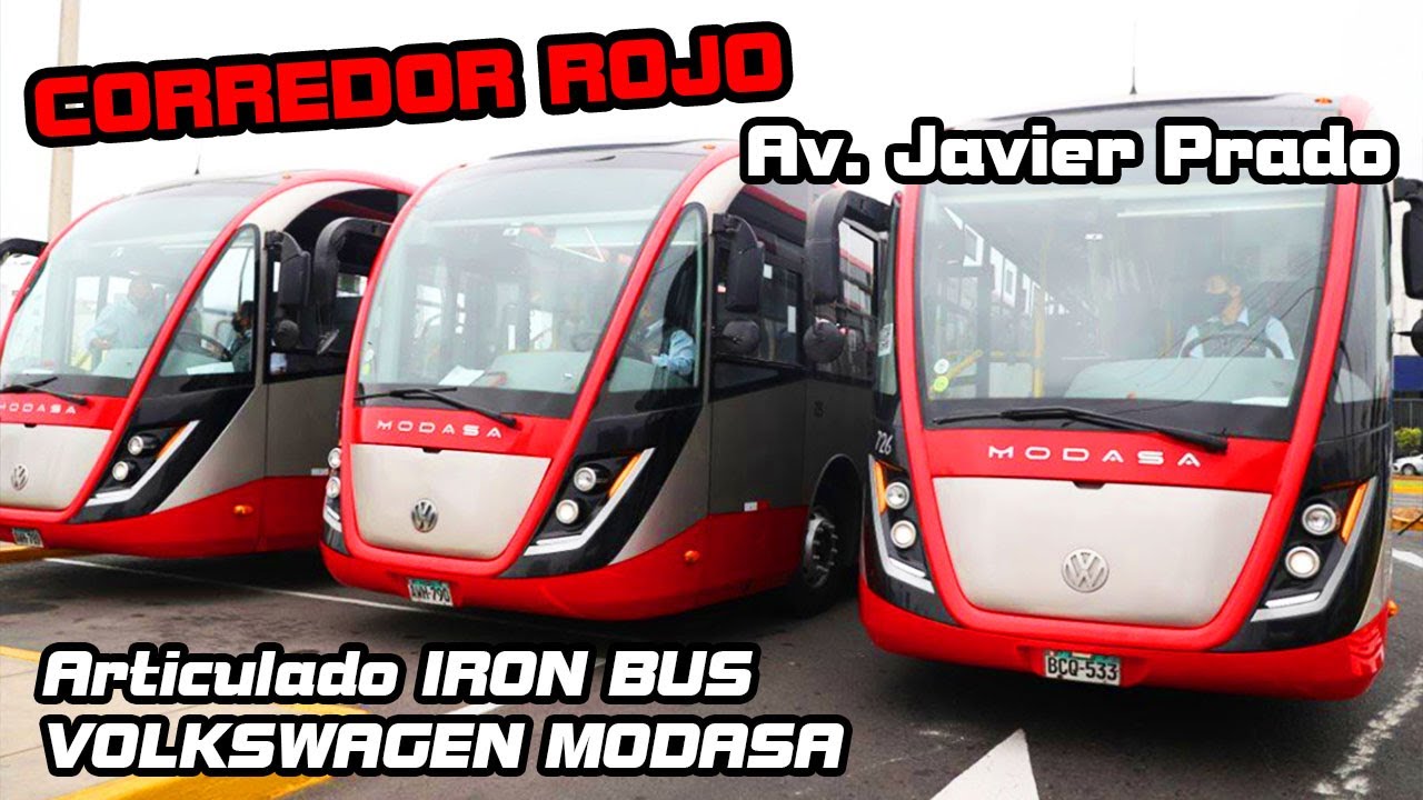 BUS ARTICULADO DEL CORREDOR ROJO por la AV JAVIER PRADO | LIMA PERU ...