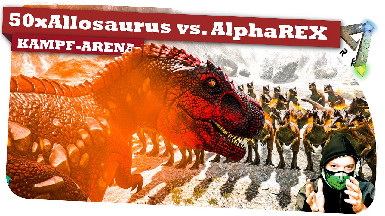 Allosaurus Rudel vs. Alpha-Rex | KampfArena | Ark Survival Evolved ...