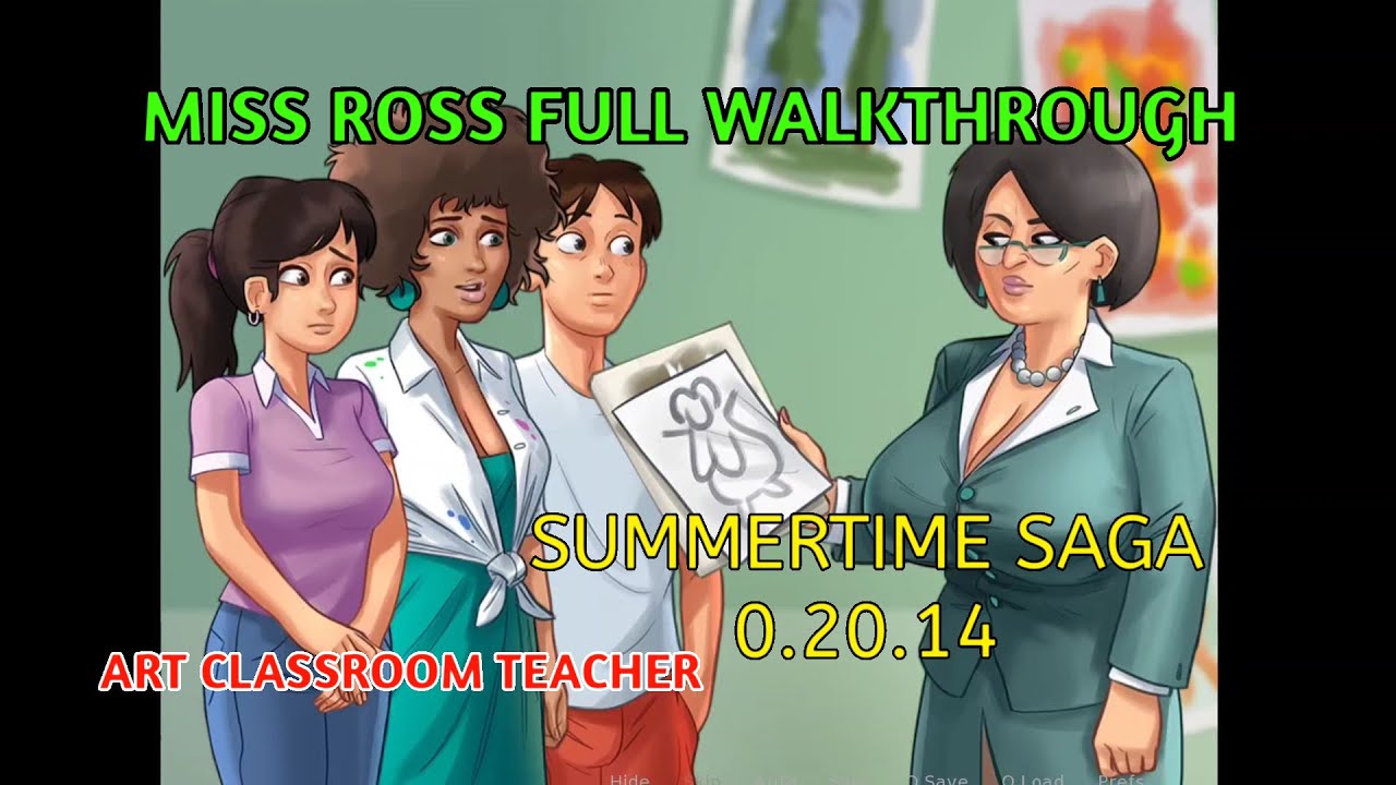 Miss Ross Full Walkthrough | Summertime Saga 0.20.14 | Art Class ...