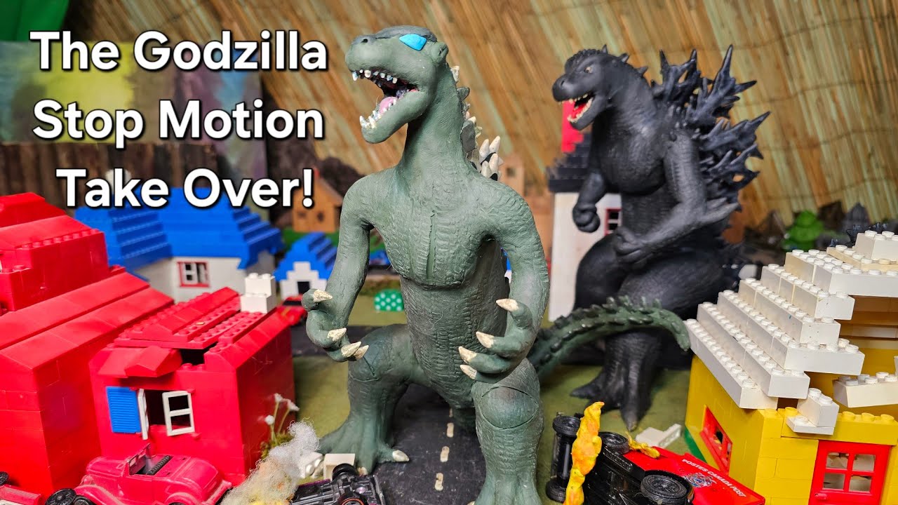 Godzilla Stop Motion - King Of The Monsters Destroys Lego City Movie ...