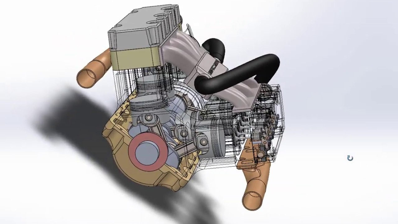 Solidworks - Motor Turbo V6 - YouTube