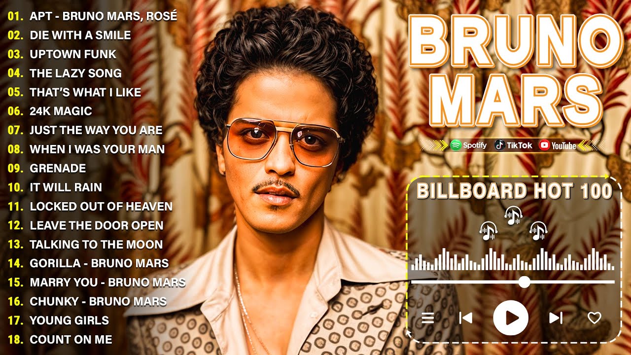Bruno Mars Playlist 2025 - Best Songs Collection Full Album - APT, Die ...