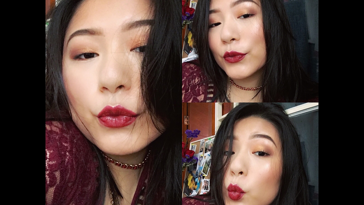 red lip classic makeup look -asian girls - YouTube