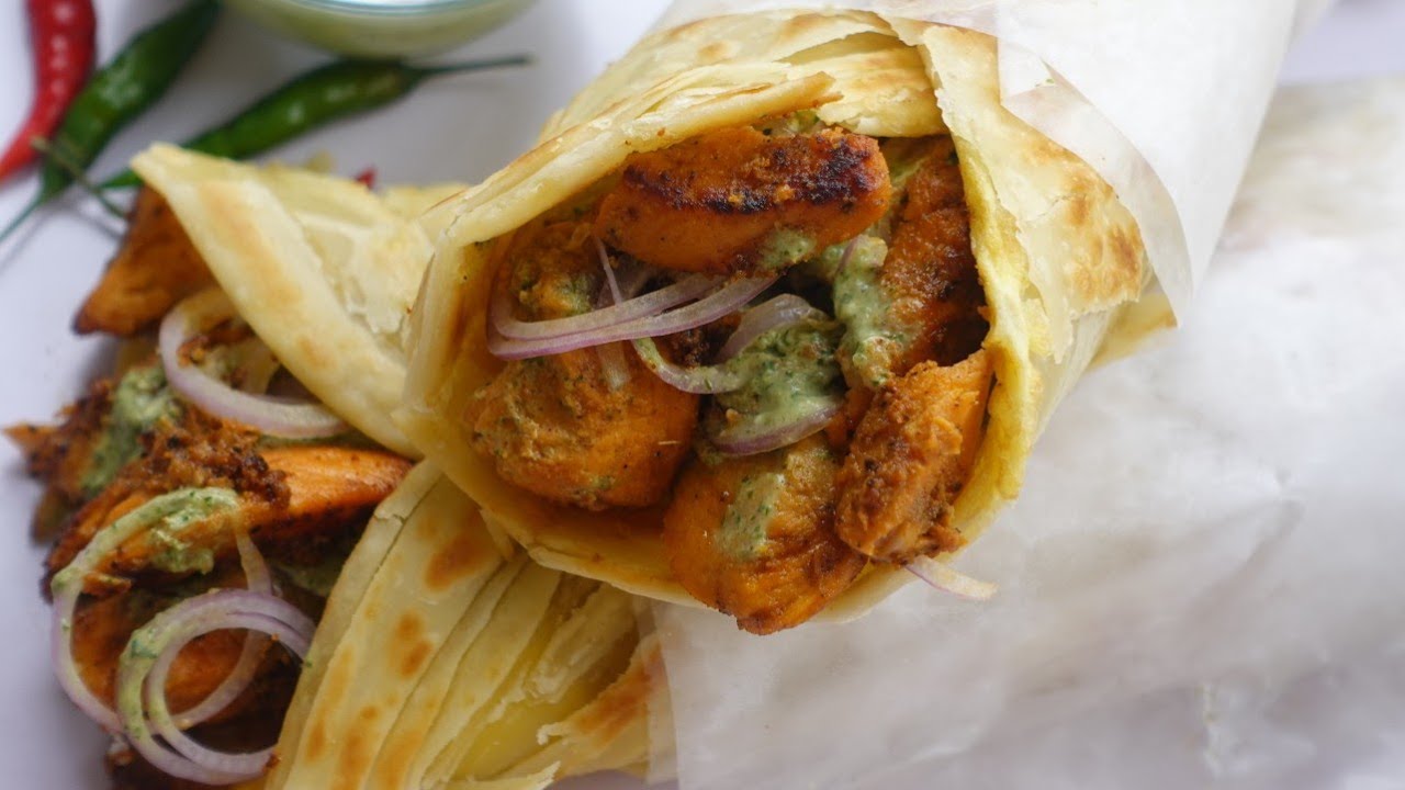Chicken Tandoori Paratha Roll By Recipes Of The World - YouTube