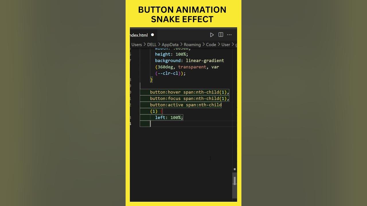 Button Snake Effect | HTML | CSS | Animation | EducateKaro.com #shorts - YouTube
