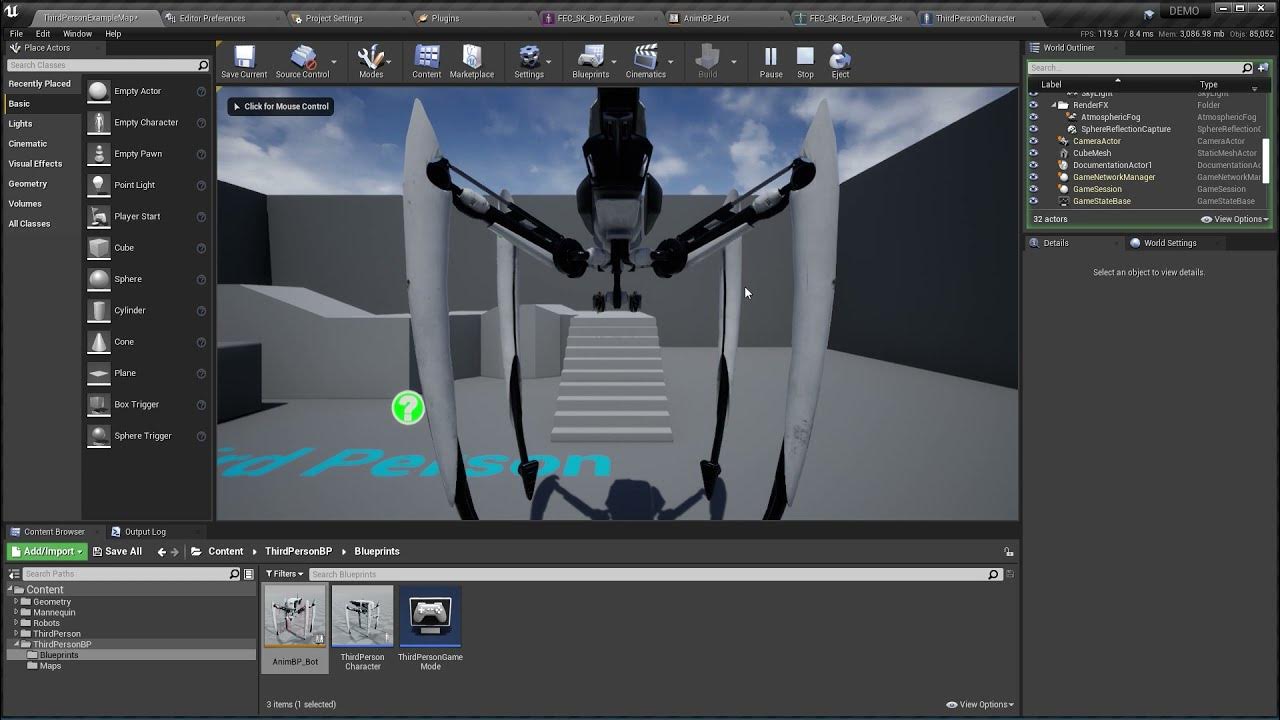 Simple Procedural Walk: Quick Start from 3rd Person Template - YouTube