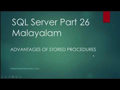 SQL Server Part 26 |Advantages of stored procedures | Malayalam - YouTube