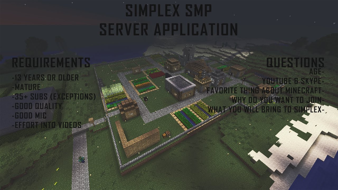 Minecraft SMP Application Video | Simplex SMP Server - YouTube