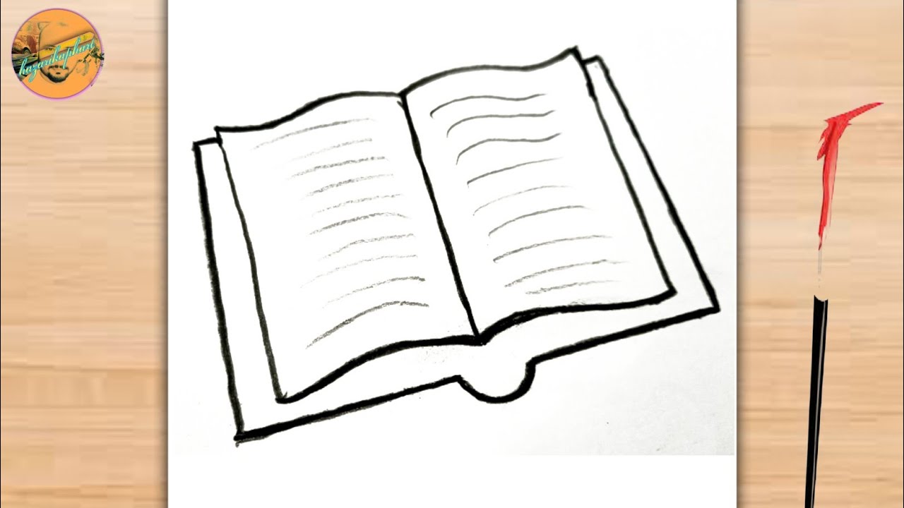 How to draw a open book with pencil | Open book drawing easy step by ...