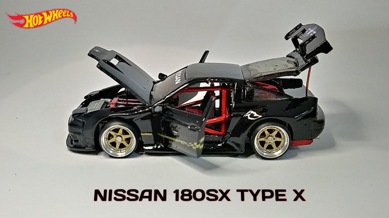 CUSTOM 180SX NISSAN BLACK TYPE X. HOTWHEELS - YouTube