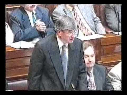 Ray Burke TD draws his "Line in the Sand" in Dail Eireann, September ...