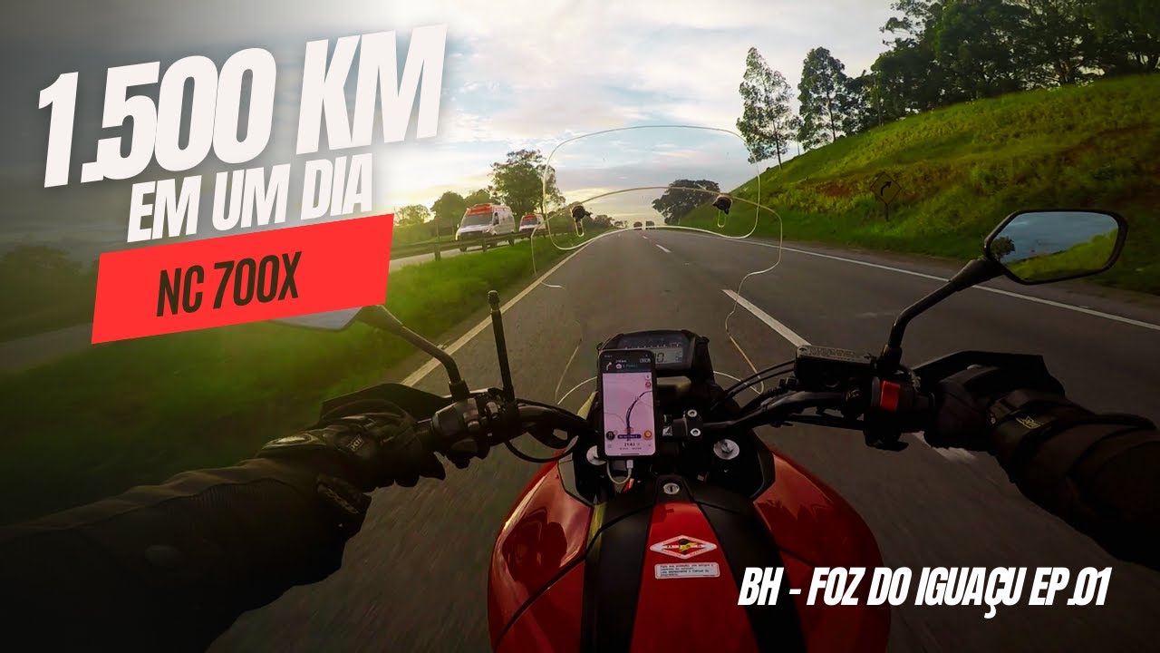 RODEI QUASE 1.500 KM em um dia de NC700x | EP 01 BH a Foz do Iguaçu ...
