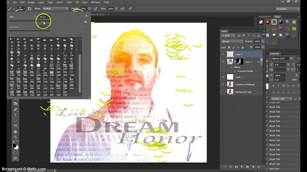 Create A Color Text Portrait of a Person Using Adobe Photoshop - YouTube