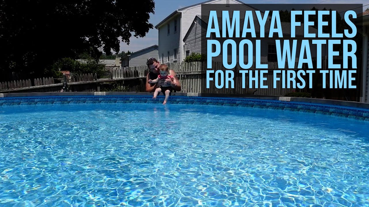 Amaya Feels Pool Water For The First Time - YouTube