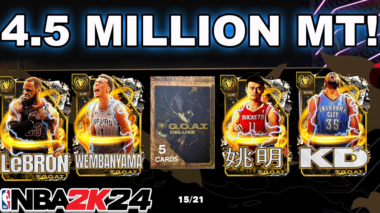 4.5 MILLION MT GOAT PACK OPENING! CAN I PULL EVERY GOAT CARD? NBA 2K24 ...