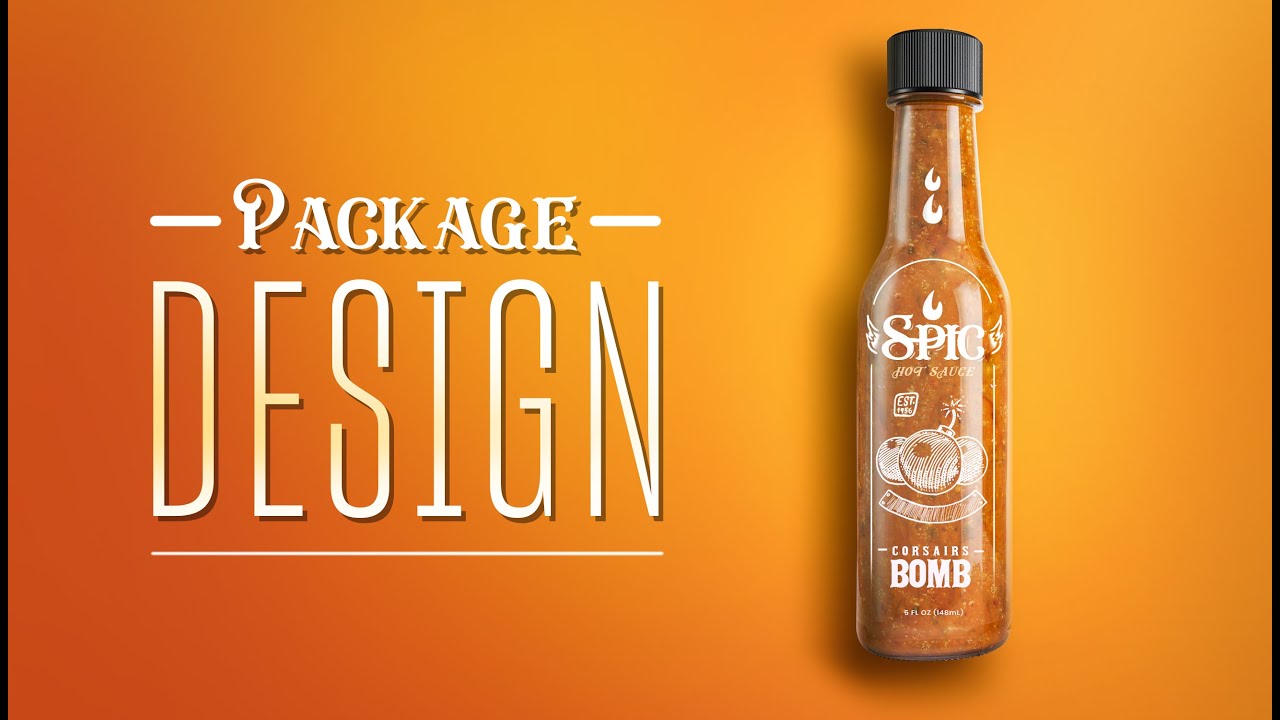 Packaging Design for Sauce In Photoshop | Speed Art - YouTube