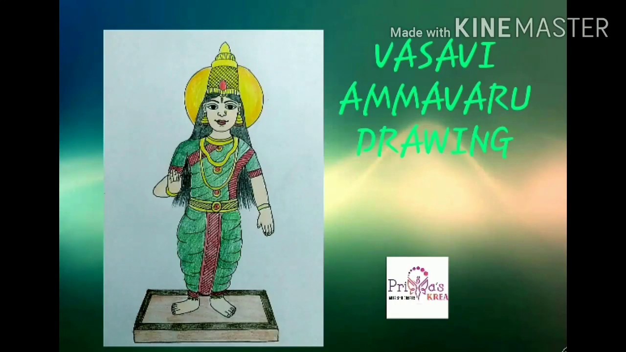 HOW TO DRAW VASAVI MATHA|EASY VASAVI MATHA DRAWING|STEP BY STEP DRAWING ...
