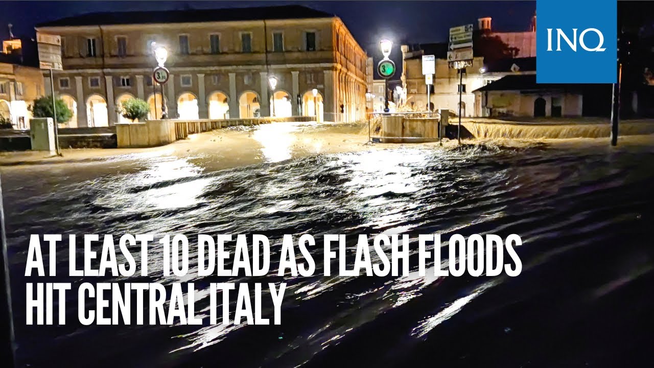 At least 10 dead as flash floods hit central Italy - YouTube