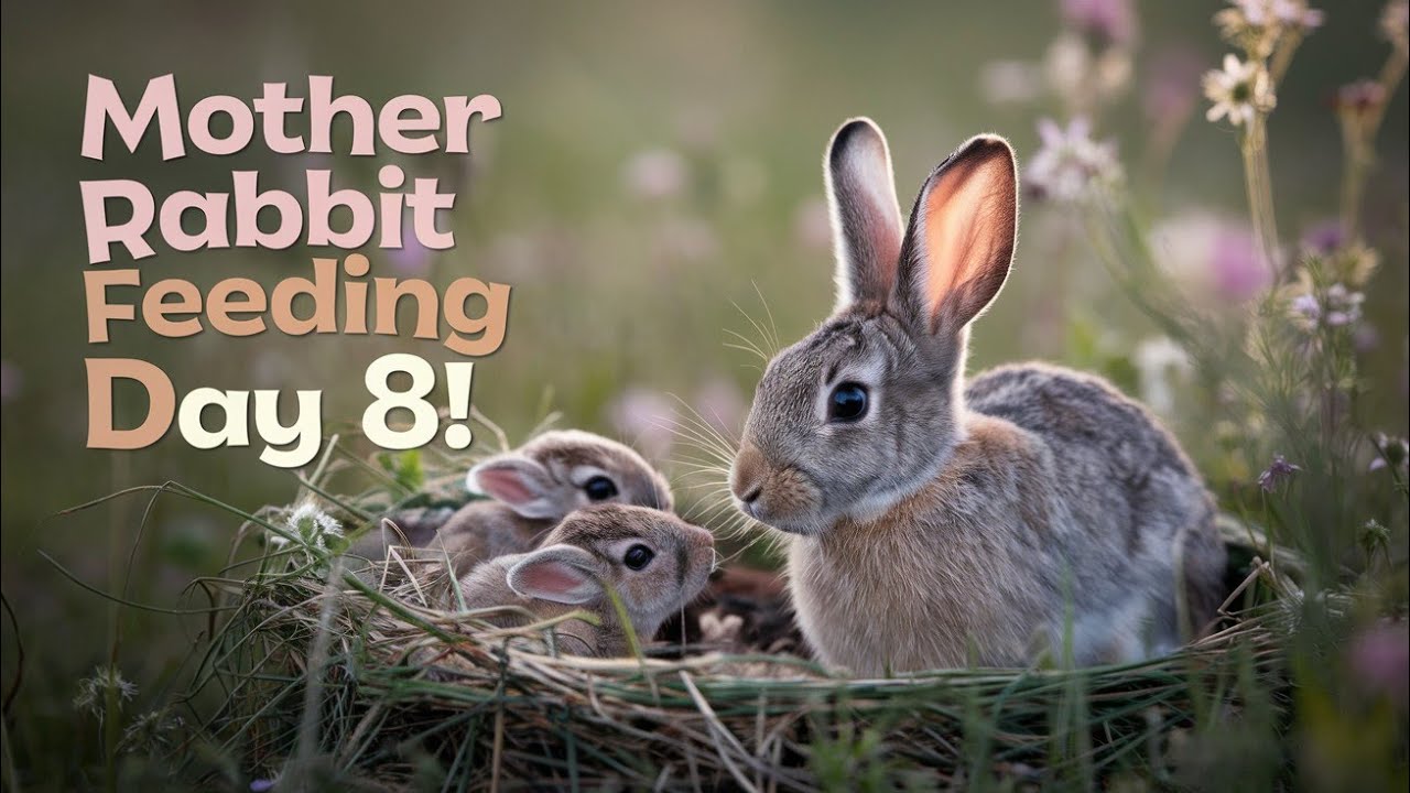 Rabbit Babies of 8 day. feeding milk - YouTube