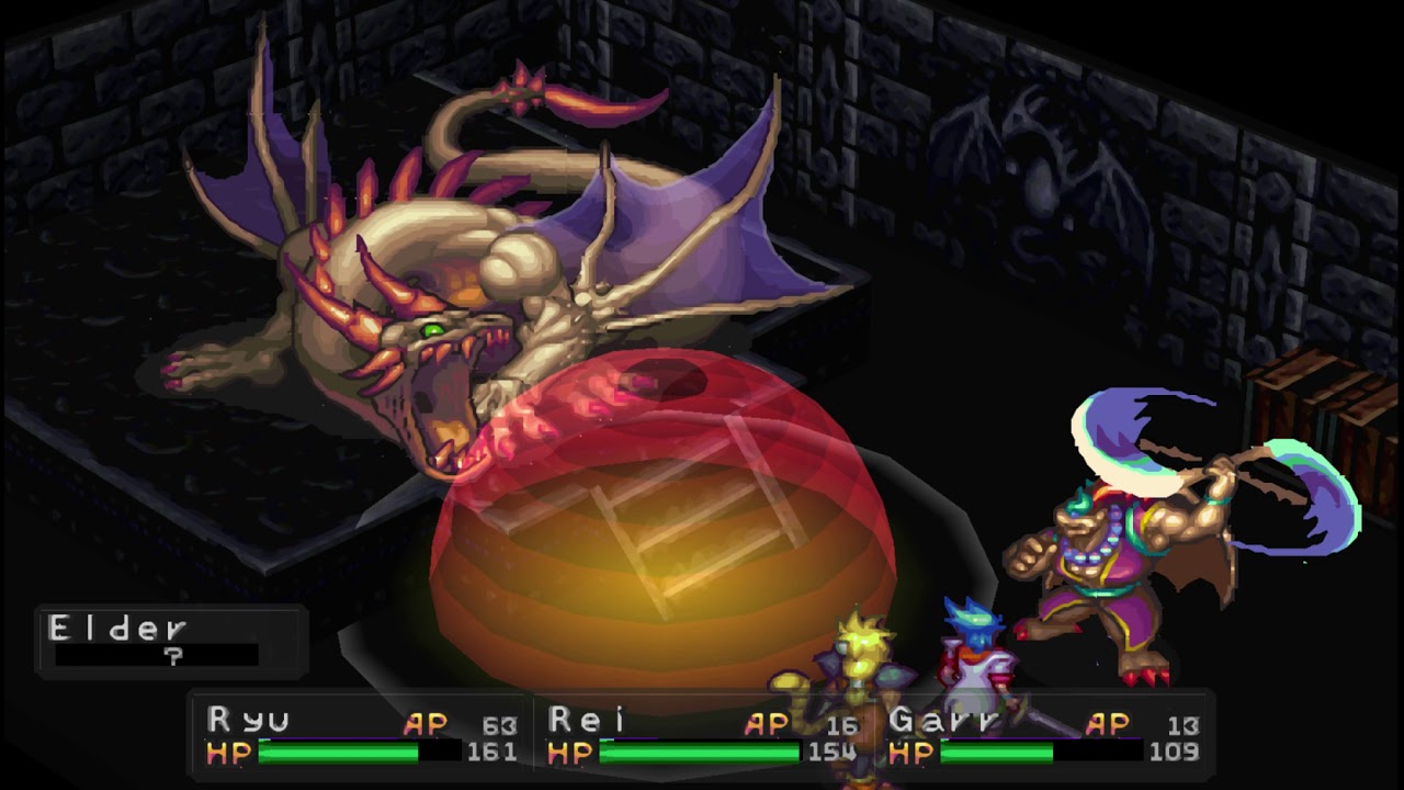 Breath of Fire 3 Elder Jono Rei Garr Defense Formation EX Turn - YouTube