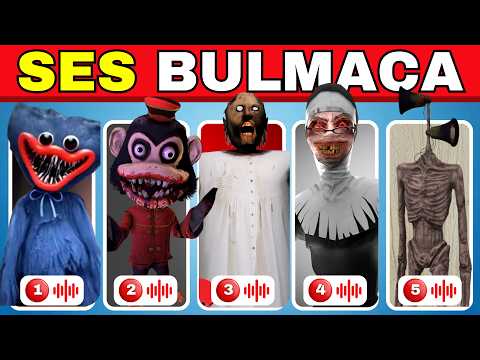Korku Oyunu Karakterlerini Ses ve Emojisinden Tahmin Et! 🔪😱 Halloween Quiz 🎃 Huggy Wuggy, Freddy