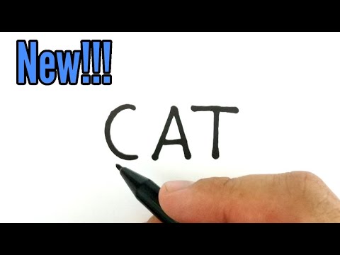 VERY EASY , How to turn words CAT into cartoon - YouTube
