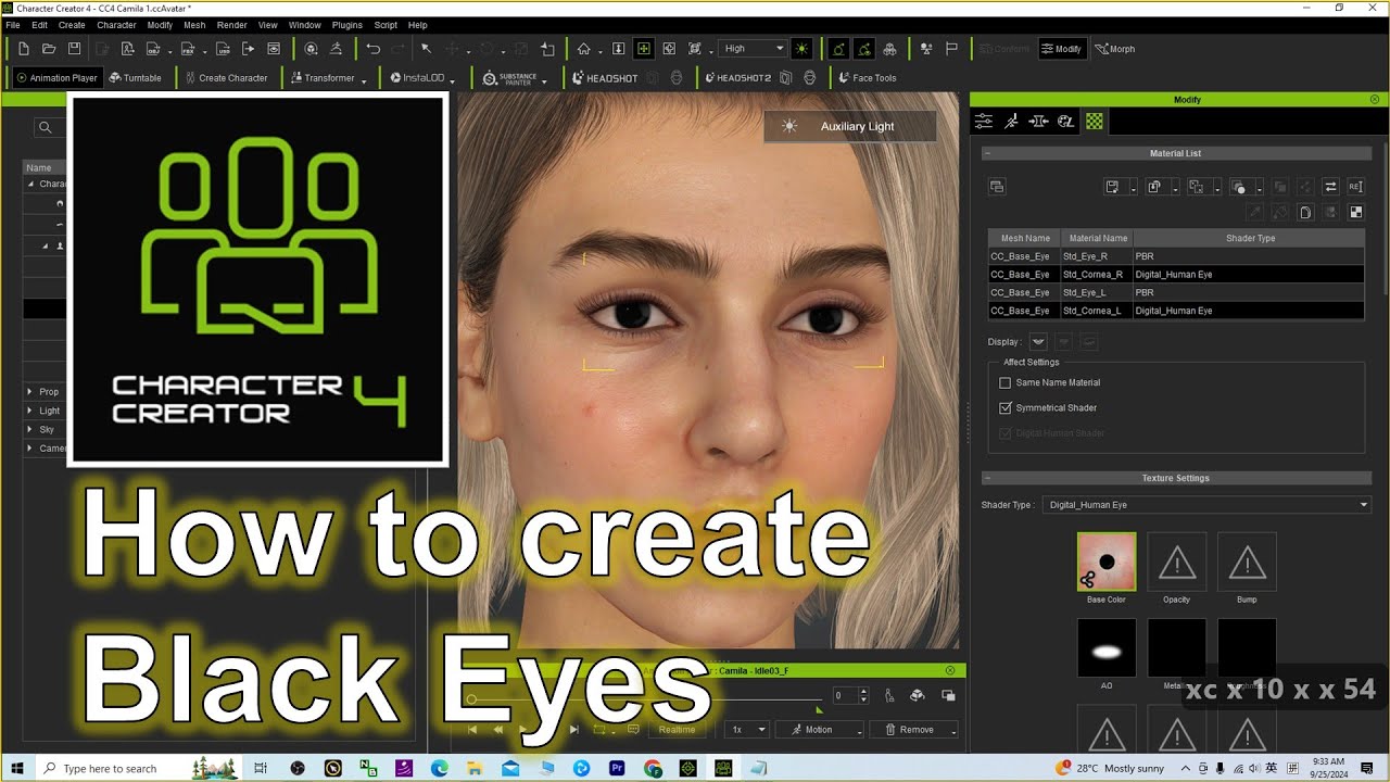 CC4 - How to make Black Eyes - Character Creator 4 Tutorial #cc4 #eye # ...