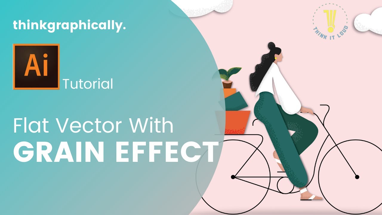 Flat Vector with Grain Effect | Adobe Illustrator Tutorial - YouTube