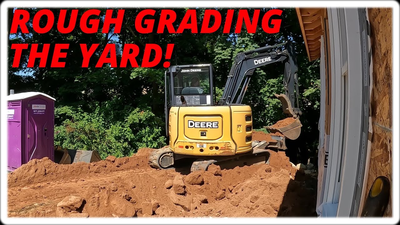 Rough Grading The Yard Around A New Building! - YouTube