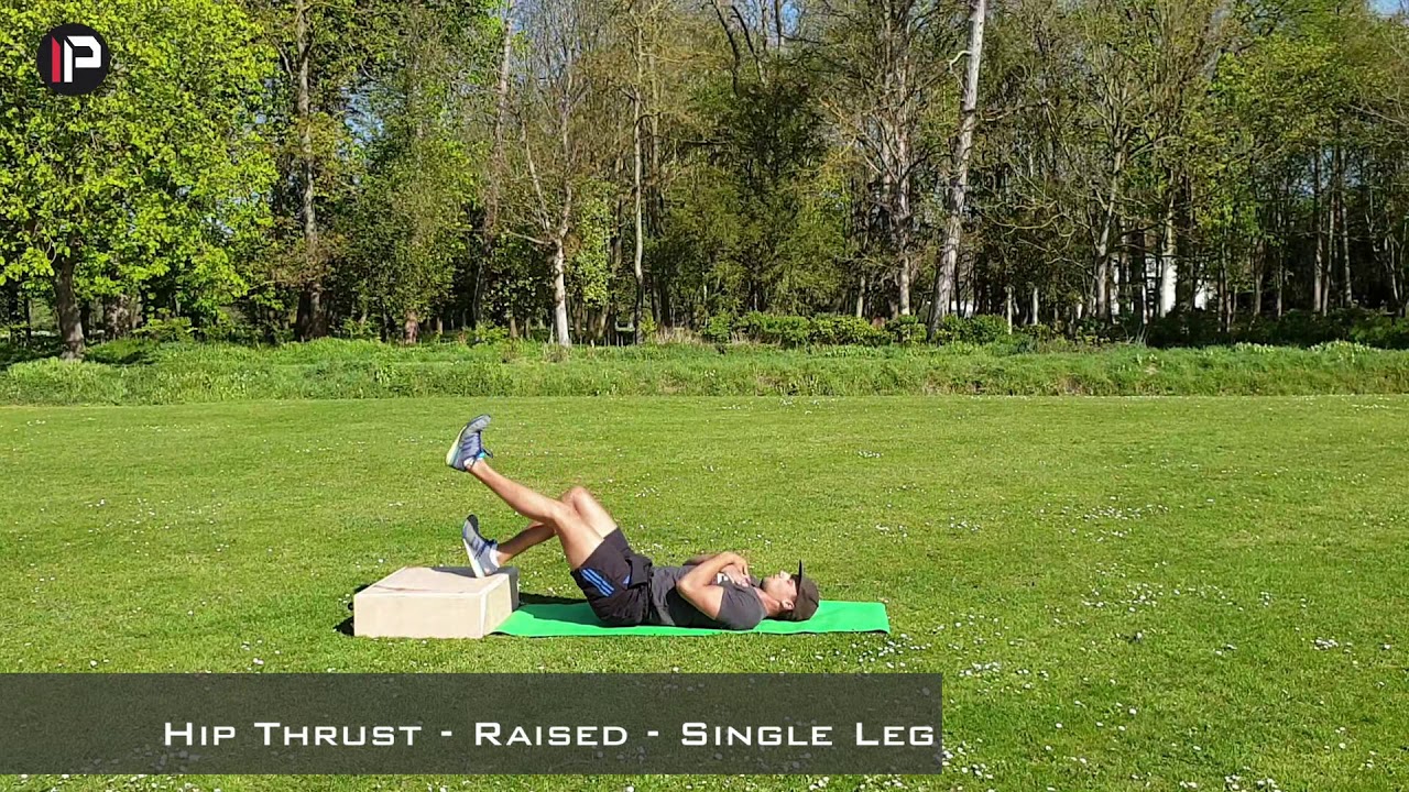 Hip Thrust Raised Feet Single Leg Flexed Foot - YouTube