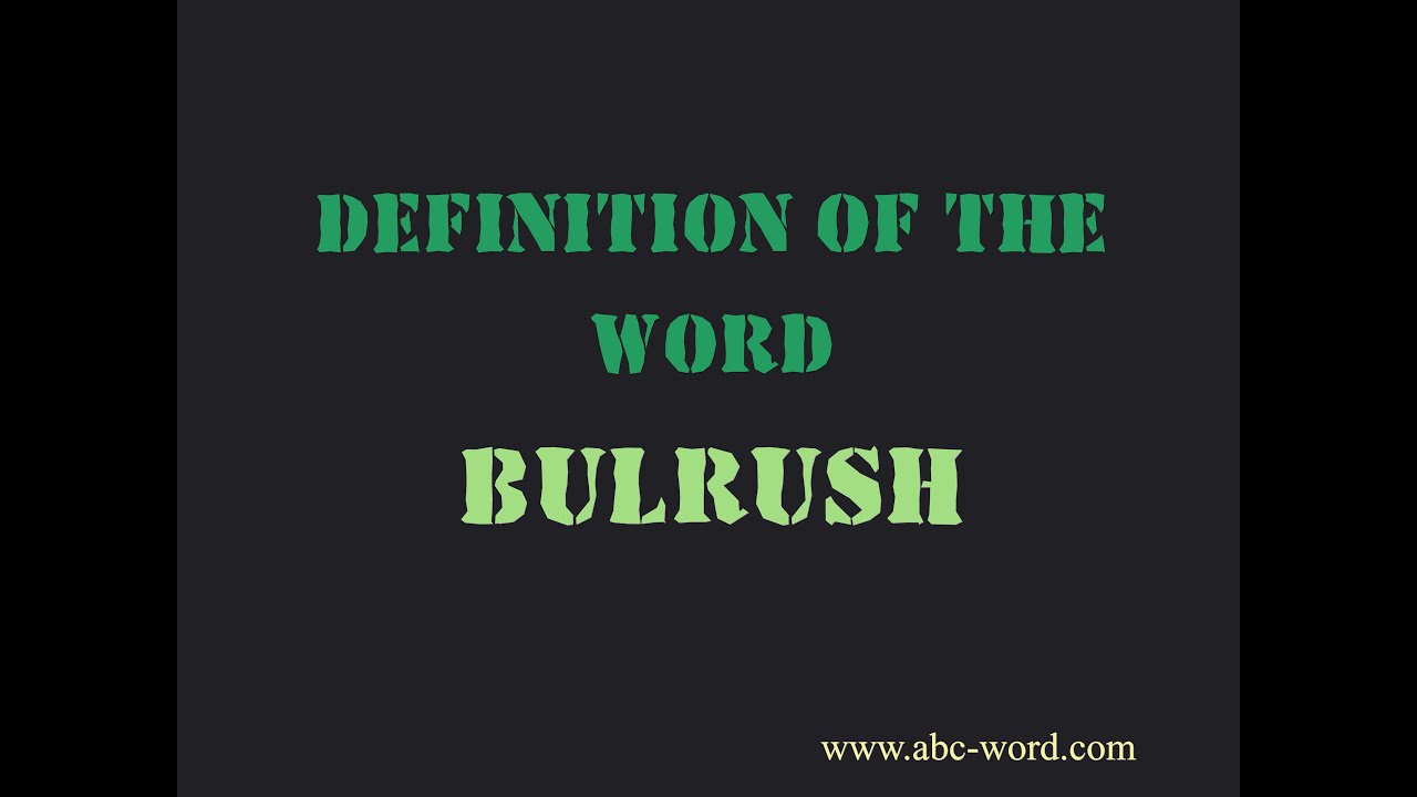 Definition of the word "Bulrush" - YouTube