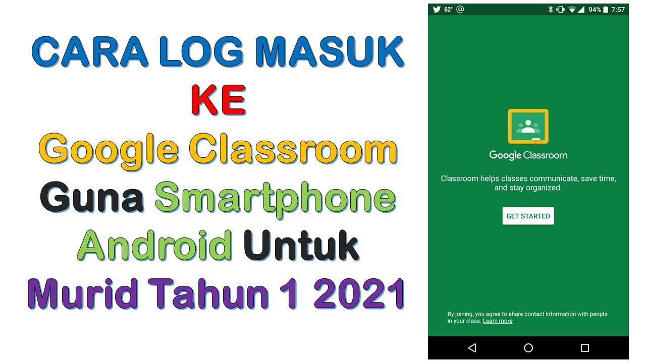 CARA LOG MASUK GOOGLE CLASSROOM GUNA SMARTPHONE ANDROID - YouTube