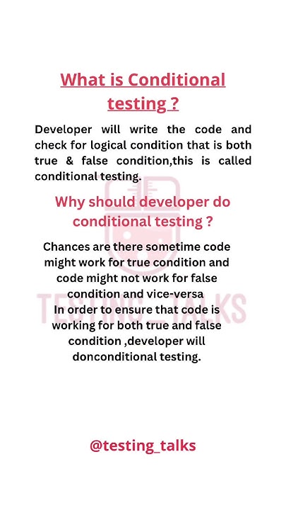 WHAT IS CONDITIONAL TESTING? - YouTube