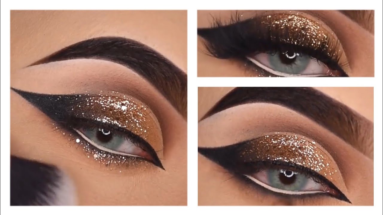 beautiful glitter eye makeup tutorial - YouTube