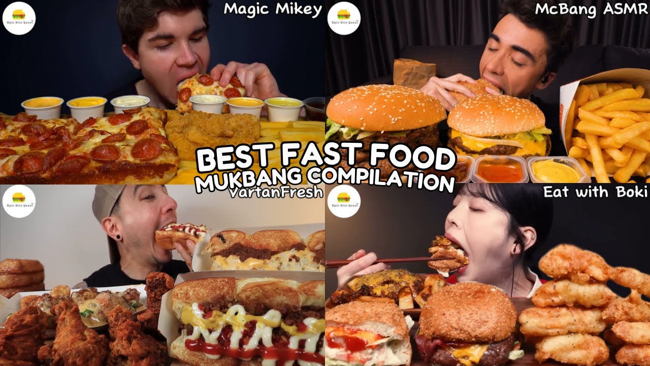ASMR | BEST FAST FOOD MUKBANG COMPILATION | BURGER, PIZZA, FRIED ...