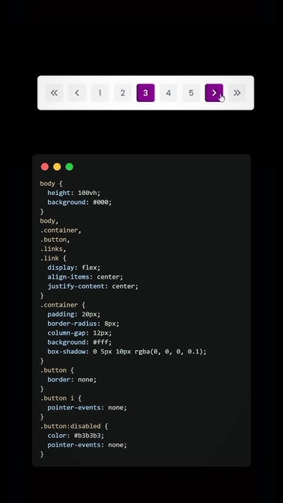 Pagination (JS, CSS & HTML🧑‍💻) #coding #programming #2024 #cssanimations #webdev #htmlcssjs #css ...